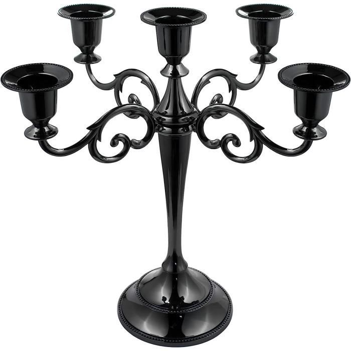 Dropfree Candélabre En Métal Noir Avec Bougeoirs Gothiques À 5 Bras ...