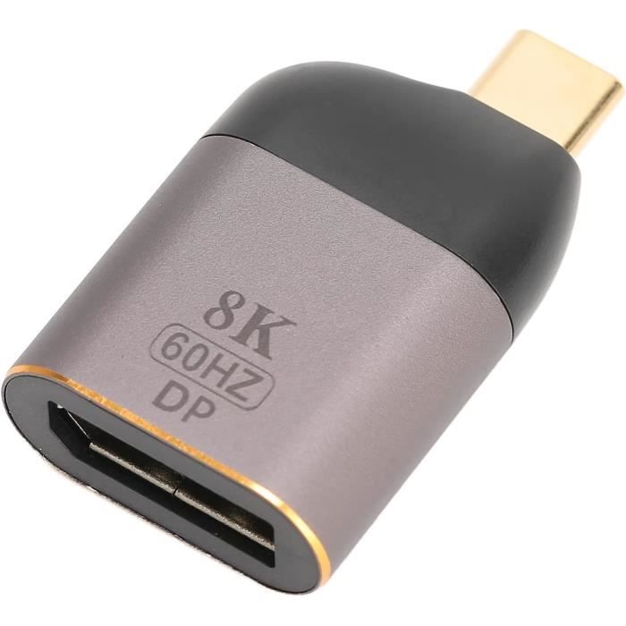 Adaptateur Usb C Vers Displayport 8K 60Hz Portable Type C Mâle Vers ...