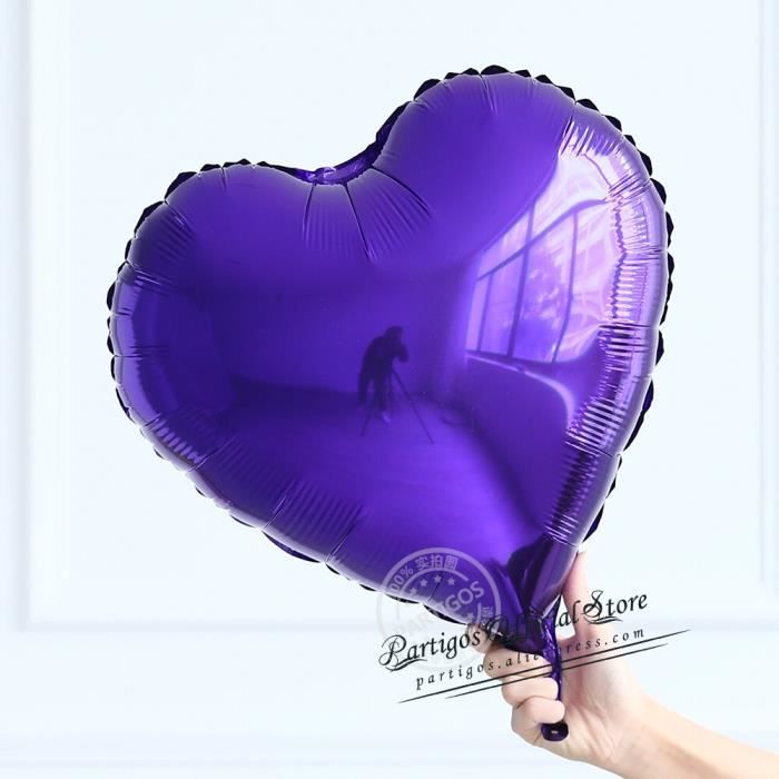 Violet purple -Ballons en forme de cœur en feuille d'aluminium, 10 ...