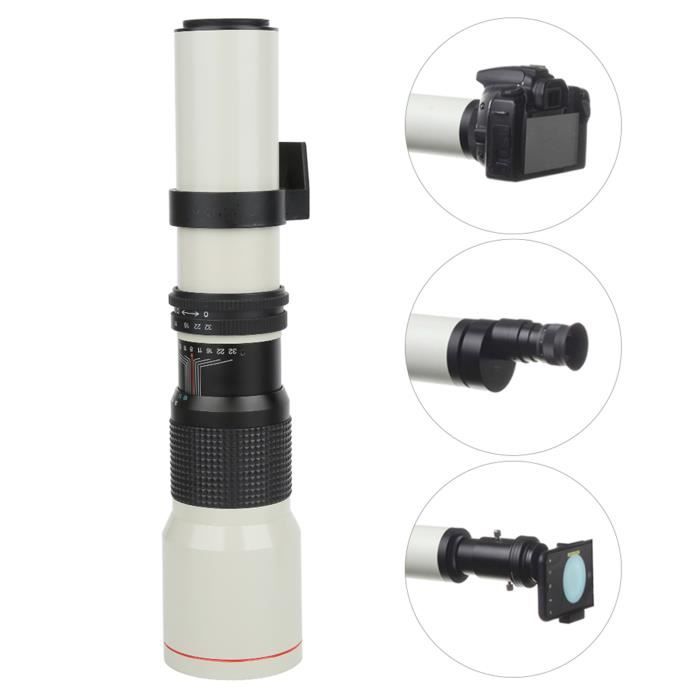 Zjchao Téléobjectif Telephoto Lens Metal 500mm F8‑f32 Manual Focusing