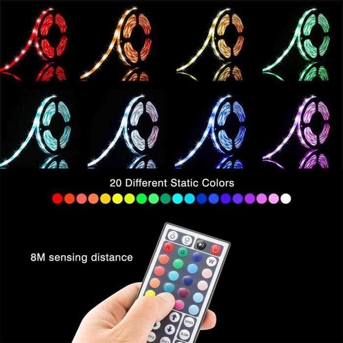ChangM- LED Ruban 10m 5050 RGB 300 LEDs IP65 Étanche Bande LED Kit ...