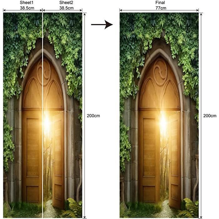 Sticker mural 3D - L'Arche - Plantes Vertes - Vinyle - 77x200 cm ...