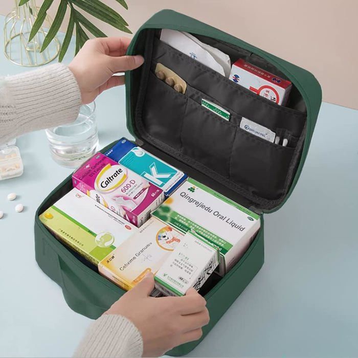 Trousse de Premiers Secours, 2 Pcs Portable Boîte Médicale Boîte, Sac de Rangement de ...