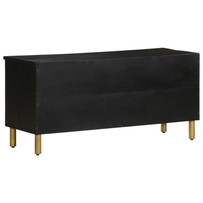 Moderne Meuble TV BURKE, TABLE TV/HIFI, noir 100x33x46 cm, bois d ...