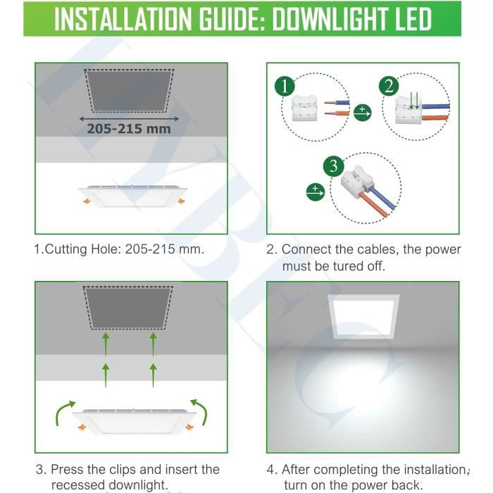 Hybec - Spot Led Carré Encastrablé, Spot Led Encastrable Downlight ...