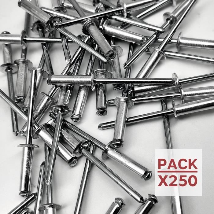 DOJA Industrial Rivets Aveugles Ø4,8 * 18mm Pack 250 Rivet POP en Alm ...