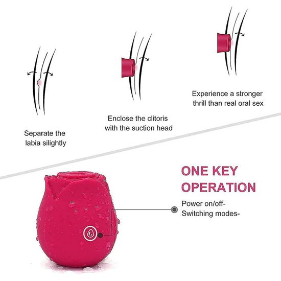 Sucking Rose Toys Vibromasseur pour femme, stimulateur sensoriel ...