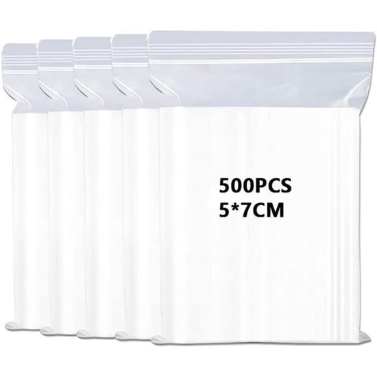 Sachet Plastique Transparent 500 Pcs Sac Zip Réutilisable Bonne ...