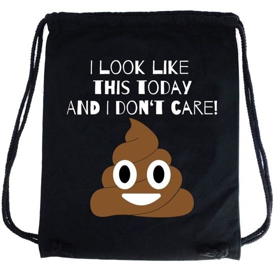 Sac à dos cordon noir PREMYO - Emoji citation drôle - Émoticône Smiley ...