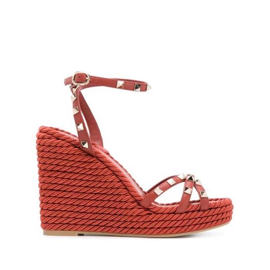 VALENTINO GARAVANI FEMME TW2S0N72BAE16J ROUGE CUIR CHAUSSURES ...