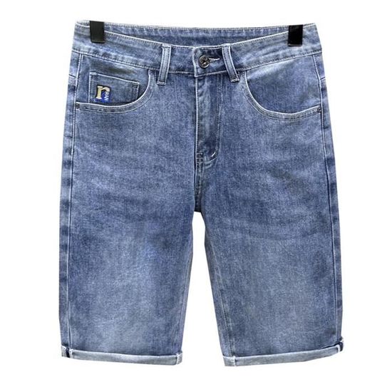 Short en Jeans Homme Stretch Coupe Droite 5 Poches Casual Denim Effet ...