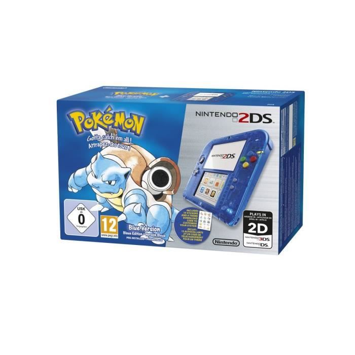 Nintendo 2DS Bleu Transparent + Jeu Pokémon Version Bleue Préinstallé ...