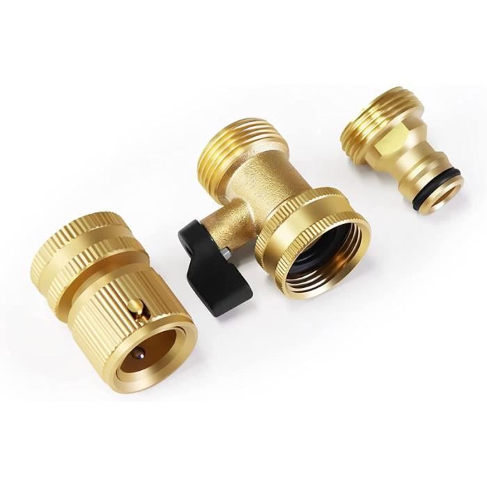 Raccord de Tuyau en Laiton 34quot connecteur de Robinet Filetage mle et connecteur Rapide ...
