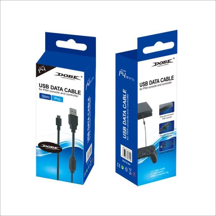 Noir-Câble USB de 2M pour manette de jeu PS4-slim-PRO, câble de ...