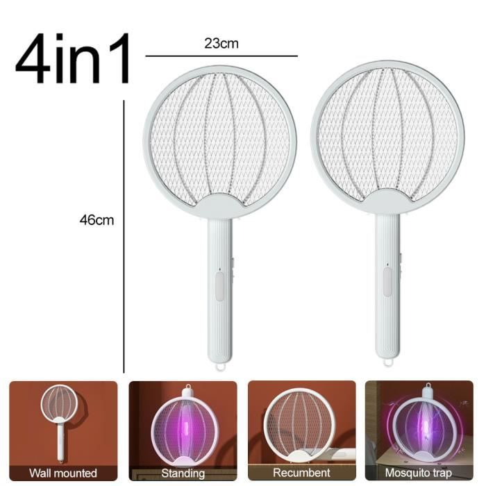 Raquette anti-moustiques électrique pliable,piège à mouches,Rechargeable par USB,tueur d ...