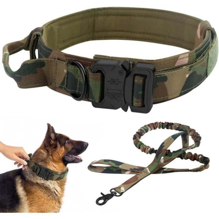 Collier de Chien Tactique Militaire Collier K9 Réglable en Nylon avec ...