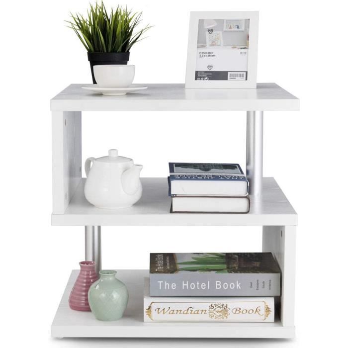 Table Basse en Forme de S,Table d'appoint Industrielle avec 3 Niveaux ...