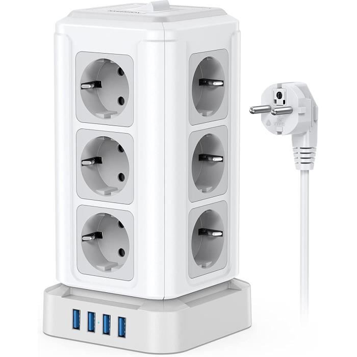 Tour Multiprise Electrique Usb (4000W-16A)Multiprise Electrique 12 ...