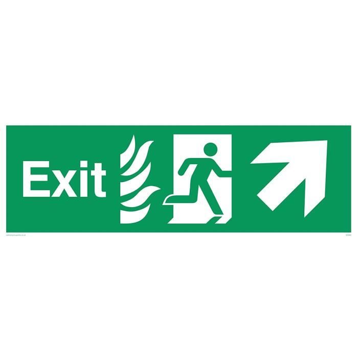 Viking Signs Sg684-l621 m Fire``Exit`` Sign, directement à flèche, 1 mm ...