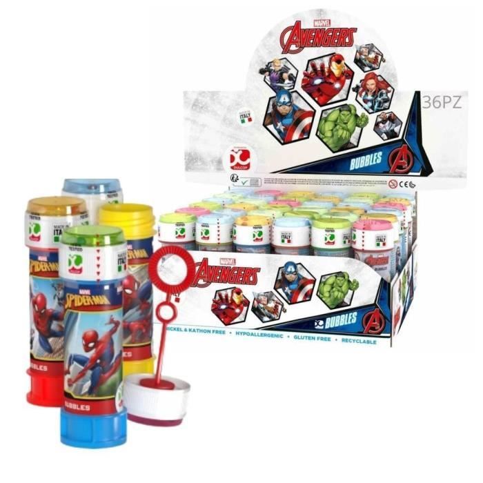 BALLON DECORATIF Bonby Espositore 36pz Bolle di Sapone The Avengers ...