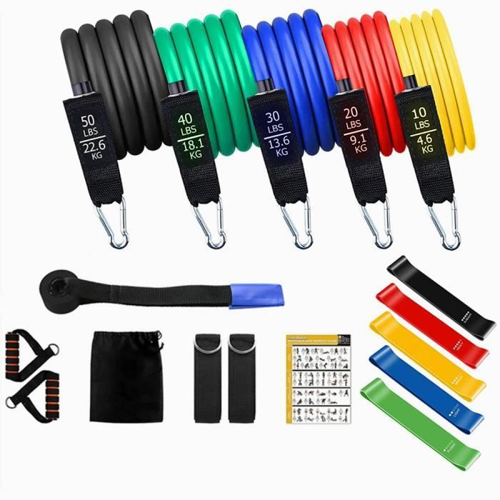 Élastiques de résistance - Fitness - SET D-150LB - 17 pièces - Mixte ...