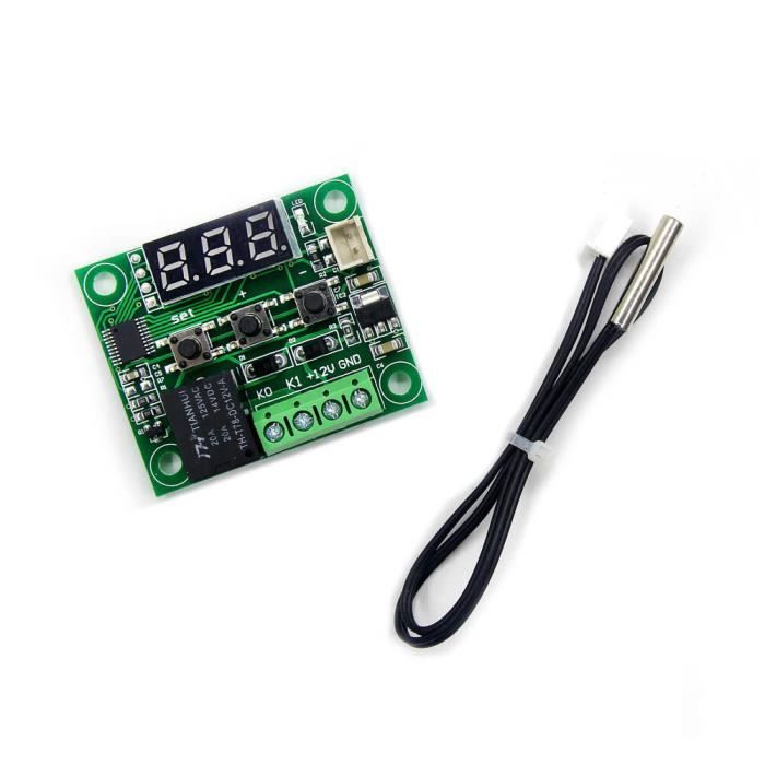 Thermomètre,Thermostat numérique 12V DC W1209, température fraîche-chaude, thermomètre ...