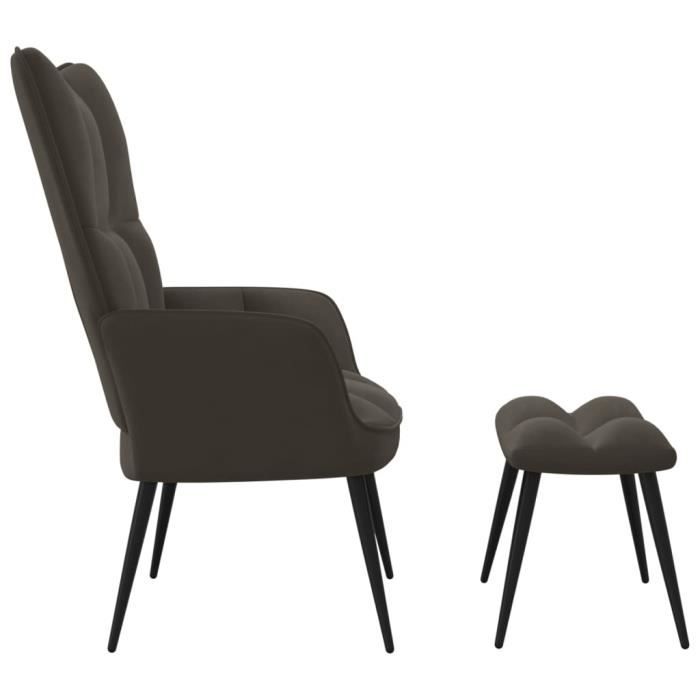 Chaise de relaxation - DRFEIFY - AB328085 - Velours gris foncé - Avec ...