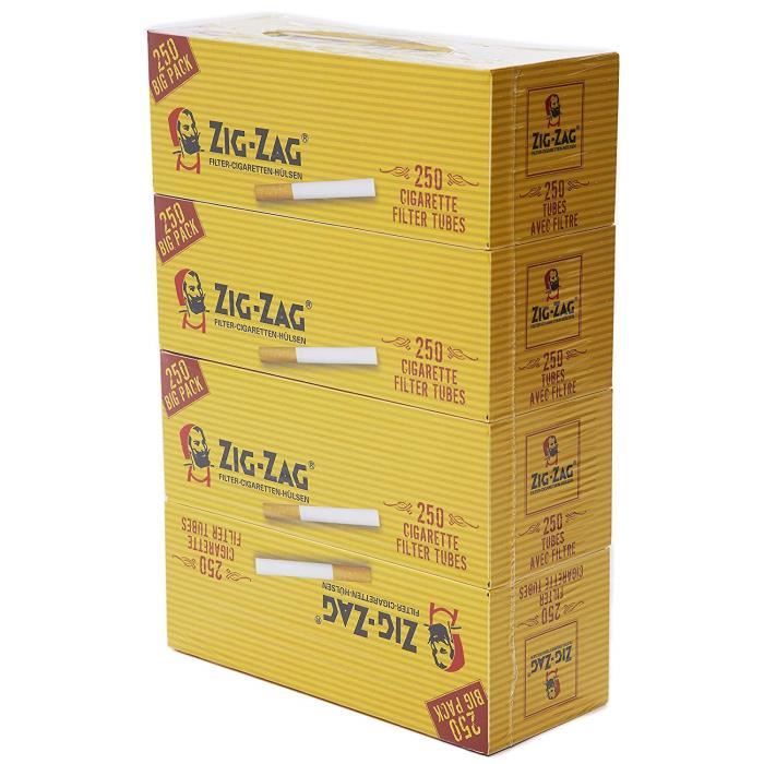 OCB Tubes à Cigarettes Zig Zag, Tubes à Cigarettes 4 Paquets, 250 ...