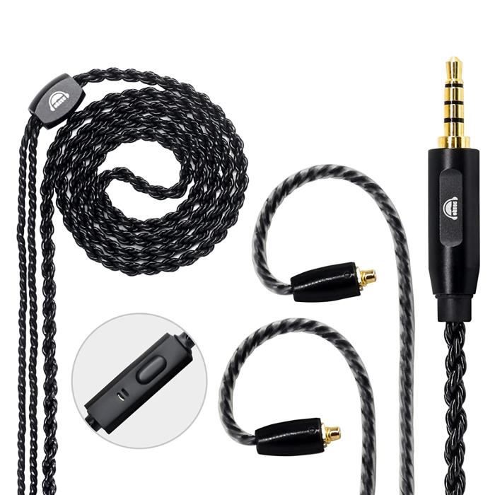 OKCSC Câble MMCX pour casque, Câble jack stéréo avec mic, peux ...