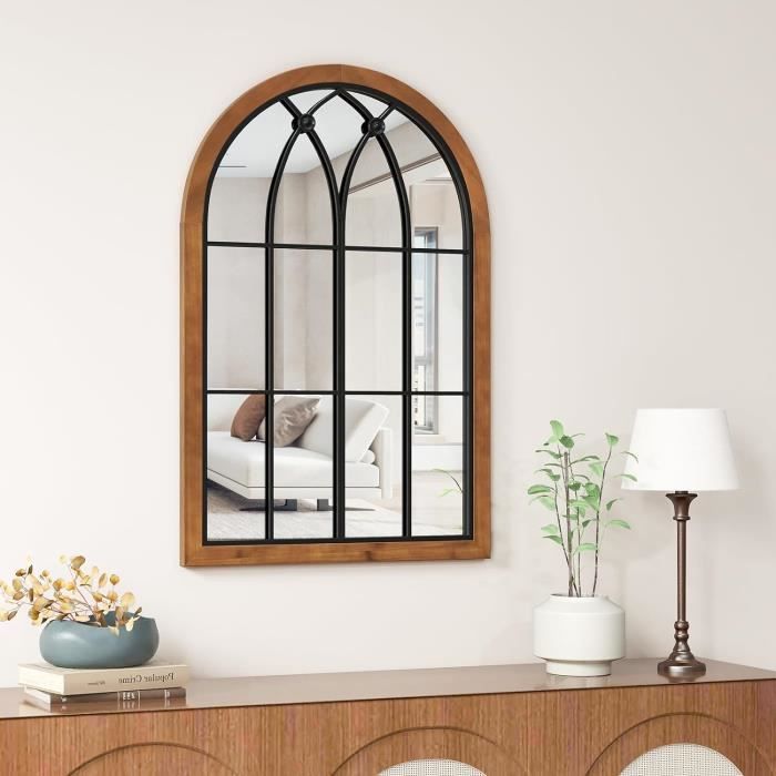 RELAX4LIFE Grand Miroir Mural Rustique 60 x 90 CM, Miroir Suspendu ...