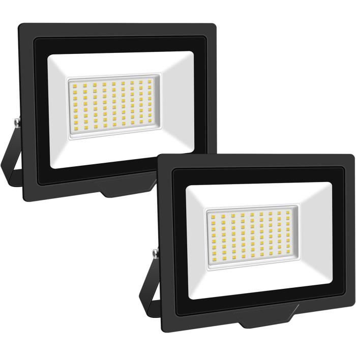 2X 50W Projecteur D'Extérieur Led 5000Lm Luminaire Exterieur Ip66 ...