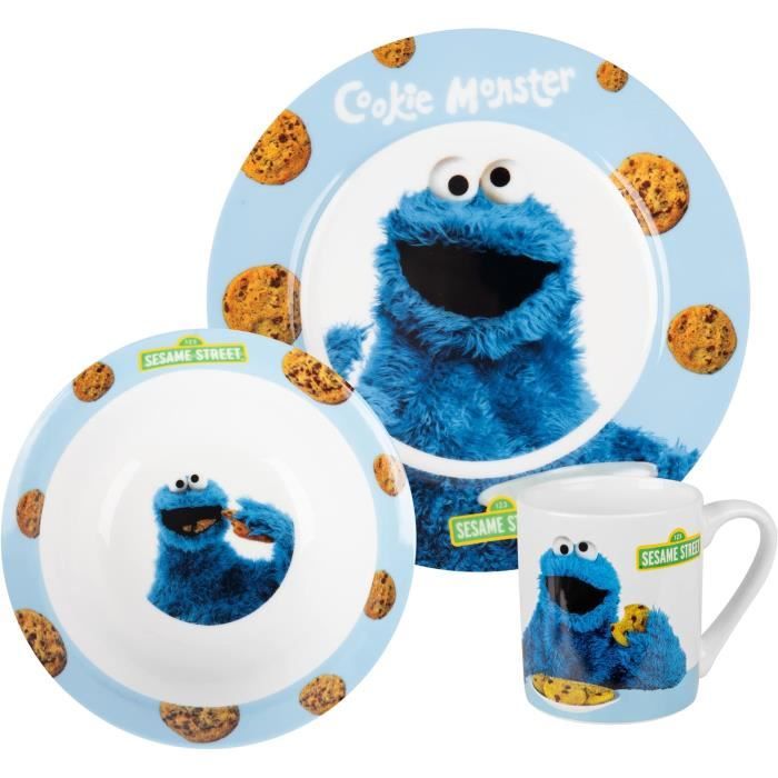 Ensemble de petit déjeuner 5 Rue Sésame Macaron le glouton - 3 pièces ...