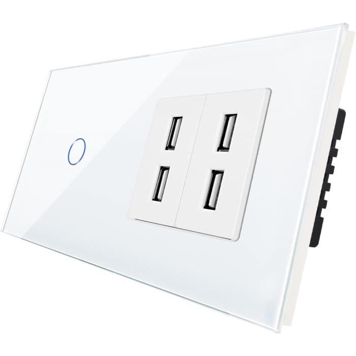Interrupteur Lumineux Avec 4 Ports Usb 2.4 A, Interrupteur Tactile ...