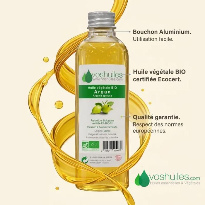 Huile Végétale BIO d'Argan Conditionnement 100ml - Cdiscount Au quotidien