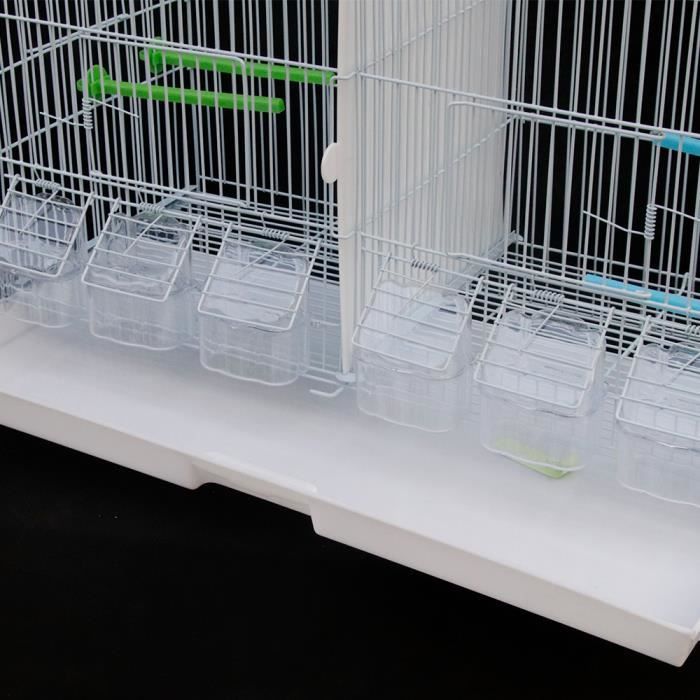 MaestroHa-Cage oiseaux avec cloison de séparation et plateau à tiroir ...
