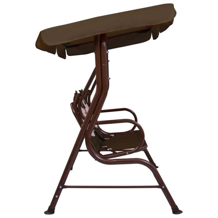 PAL Balancelle pour enfants Balancelles de jardin Marron 115x75x110 cm ...