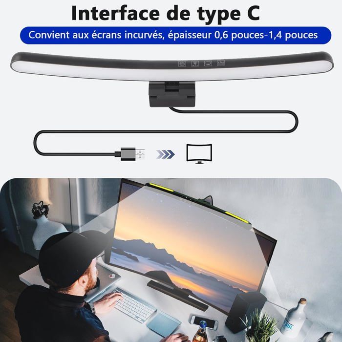 Led Lampe Ecran Pc, Lumiere Ecran Pc, Barre Lumineuse Pour Le Soin Des ...