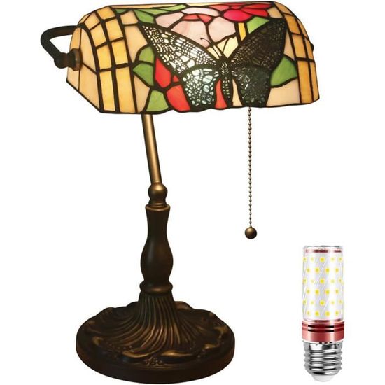 Vintage Lampe De Bureau-Lampe De Banquier, Lampe De Chevet Tiffany ...