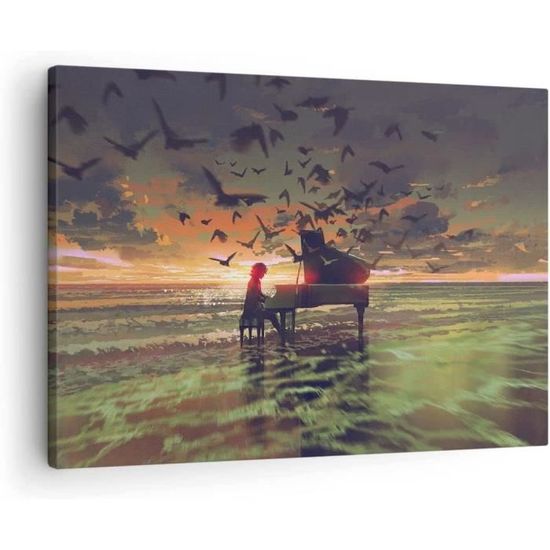 Toile piano musique-Decoration murale-Tableaux Décoration-Encadrée ...
