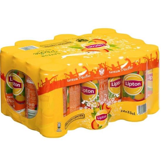Lipton Ice Tea pêche 24 unités de 330ml, canettes slim - Cdiscount Au ...