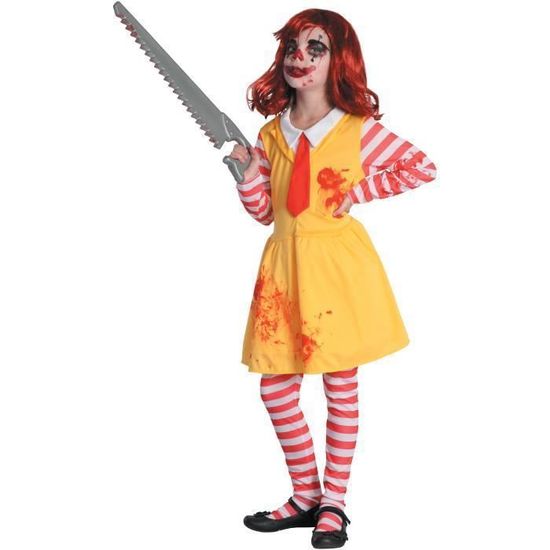 Costume Clown d'horreur Ronald - CIAO - Taille 8-10 ans - Rouge - Jaune ...