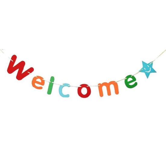 Bannière Welcome Letter Banderole en Papier Guirlande de Fanions ...