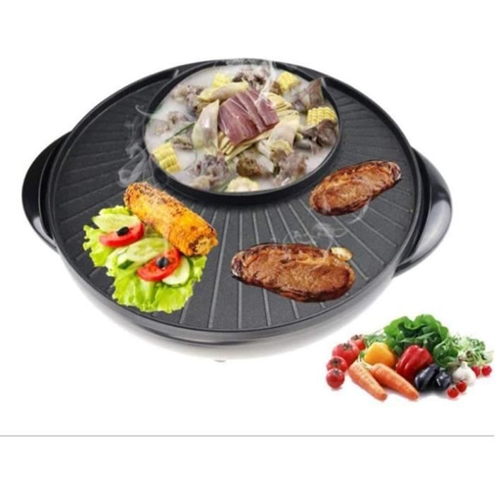 Portable Électrique Grill Hot Pot Intérieur Sans Fumée Grils De ...