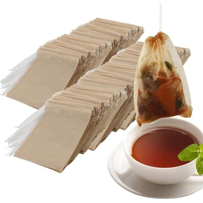 400 sachets de thé jetables avec cordon de serrage, sachets filtres à ...