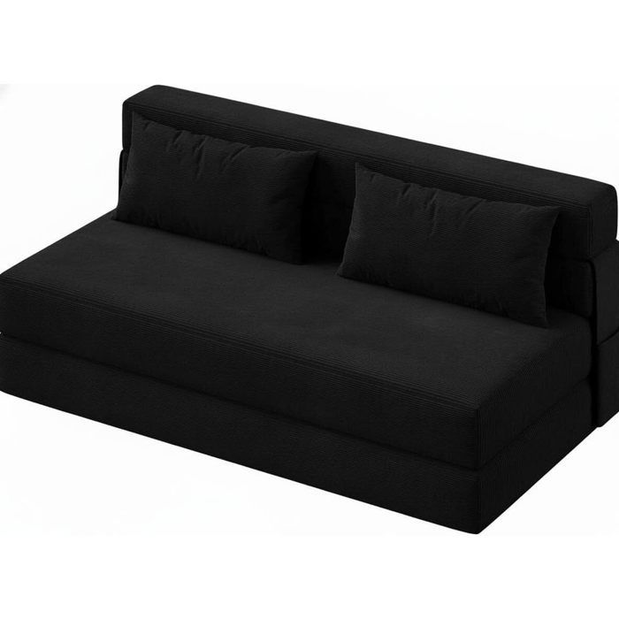 2-en-1 Convertible Canapé en Velours -330 x 110 x 33H - Canapé-lit ...