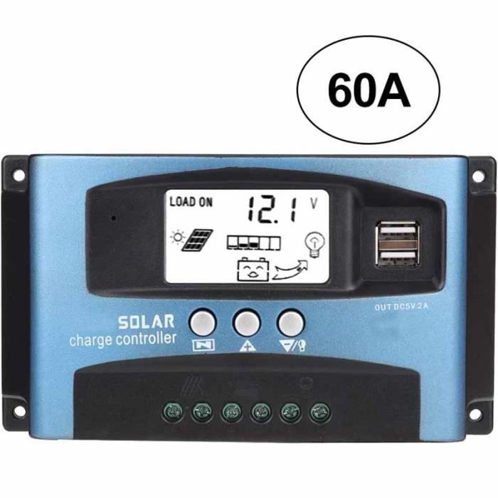 Contrôleur de charge solaire - MPPT - 60A - Double affichage LCD - USB - 12V 24V - Cdiscount ...