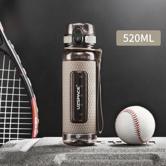 520 ml de chêne gris - bouteilles d'eau de sport sans BPA, Portable, anti-fuite, en plastique ...