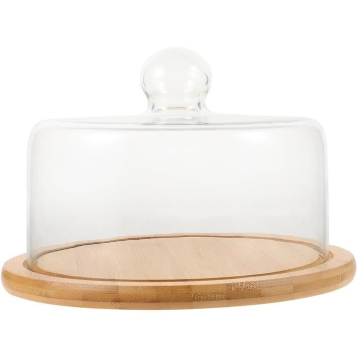 Cloche À Gâteau Avec Support En Bois Transparent Cloche En Verre Cloche ...