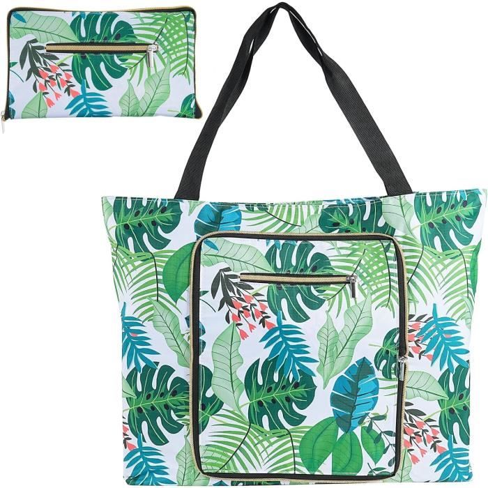 Grand Sac De Plage Zippé Pliable, Sac De Plage Femme Imperméable Sacs À ...