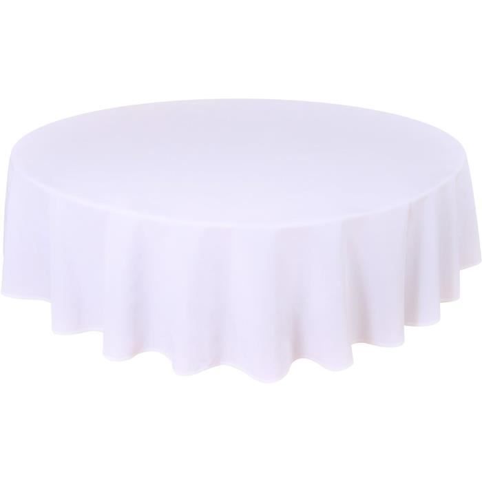 Nappe de table - Qualité lourde - Ronde 180 cm - Blanc - Cdiscount Maison